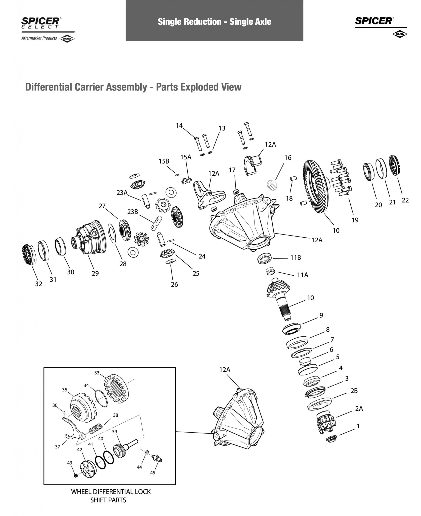 Dana S135 & S150™ - Differential Parts Catalog - West Coast Differentials