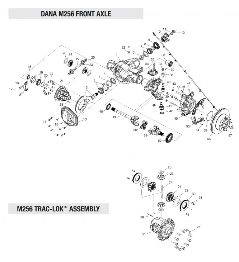 Dana M256 Front Axle - Differential Parts Catalog - West Coast ...